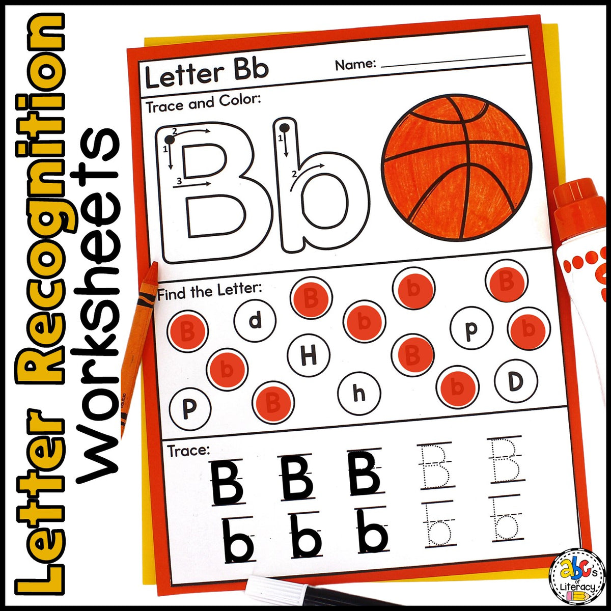 Find & Trace Alphabet Worksheets – ABC's of Literacy