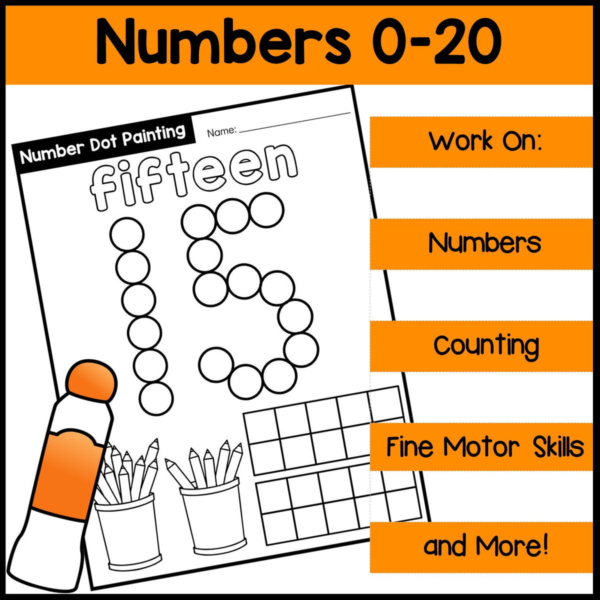 Number Dot Painting Worksheets – ABC's of Literacy
