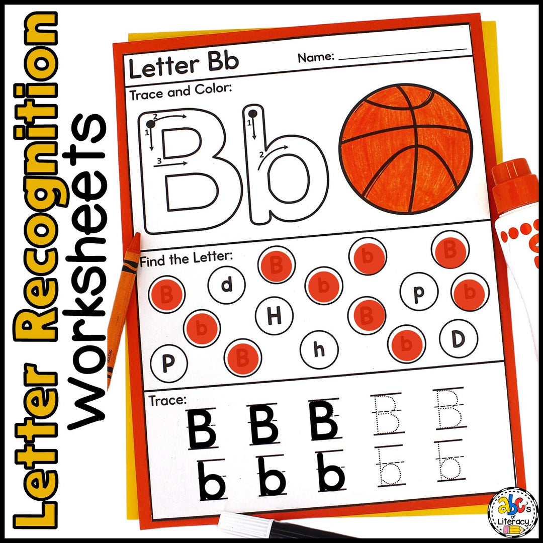 Find & Trace Alphabet Worksheets – ABC's of Literacy