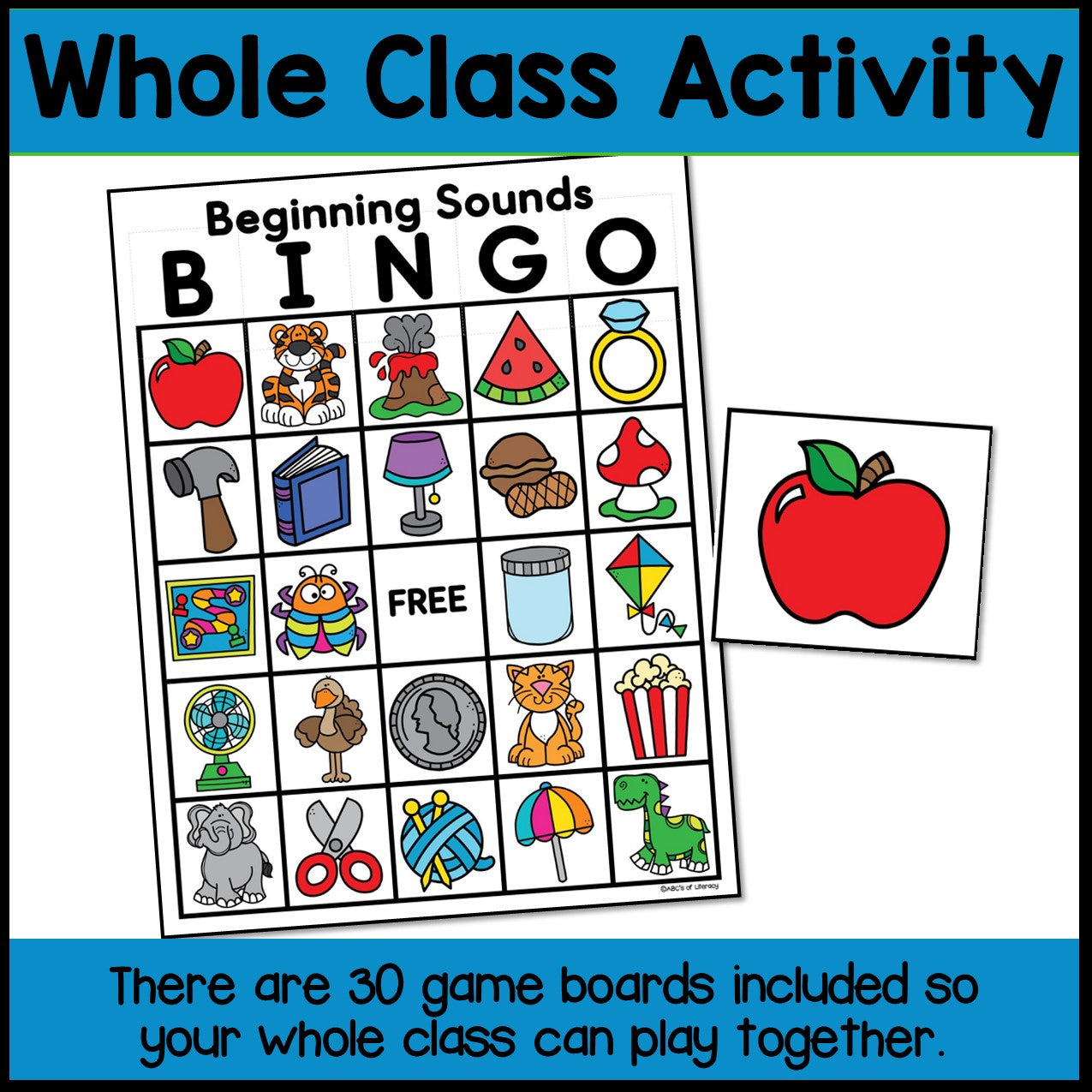 Beginning Sound Bingo Game – ABC's of Literacy