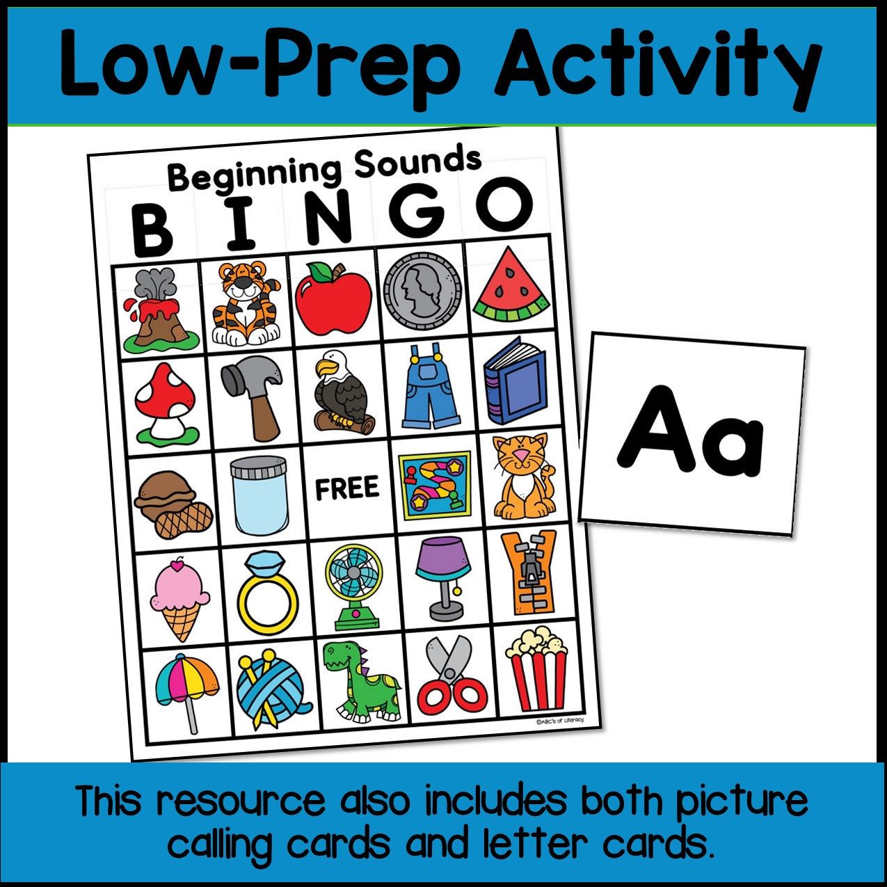 Beginning Sound Bingo Game – ABC's of Literacy