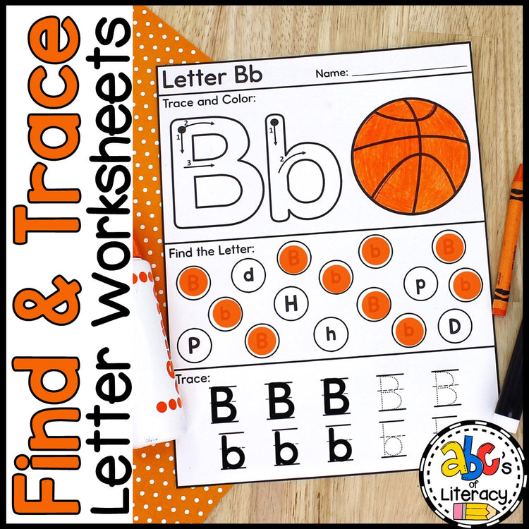Find & Trace Alphabet Worksheets – ABC's of Literacy
