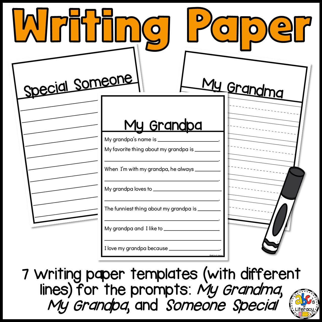 Grandparents Day Writing Craft – ABC's of Literacy
