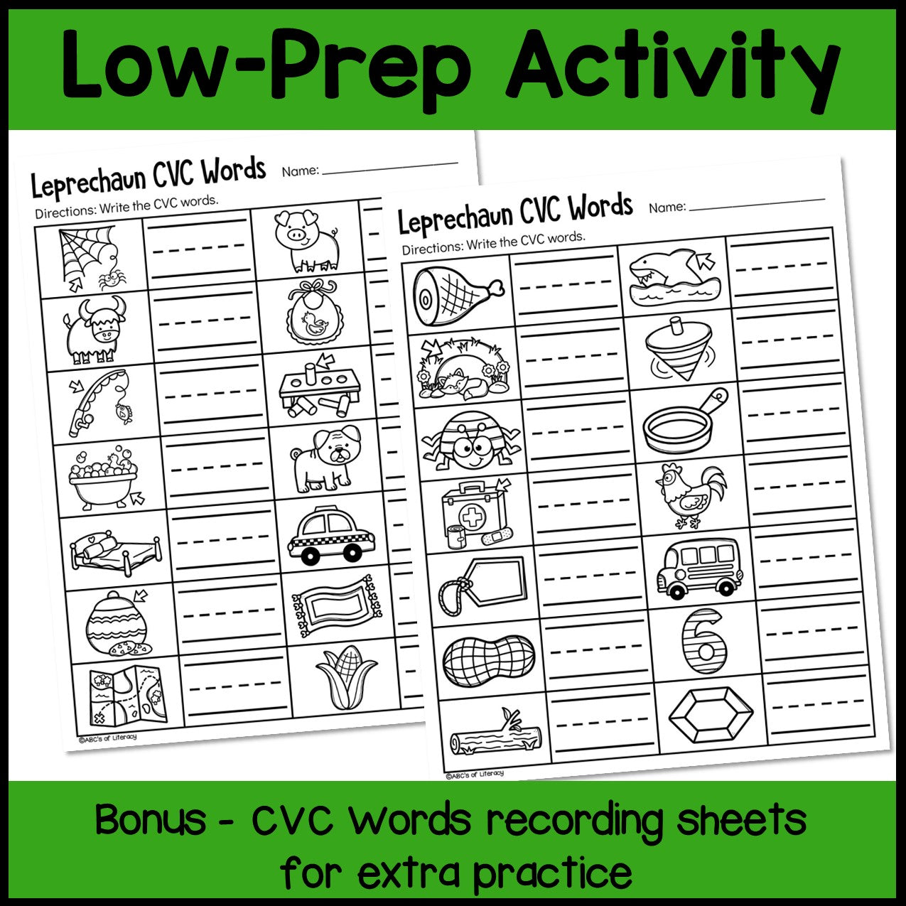 St. Patrick's Day CVC Words Activity – ABC's of Literacy