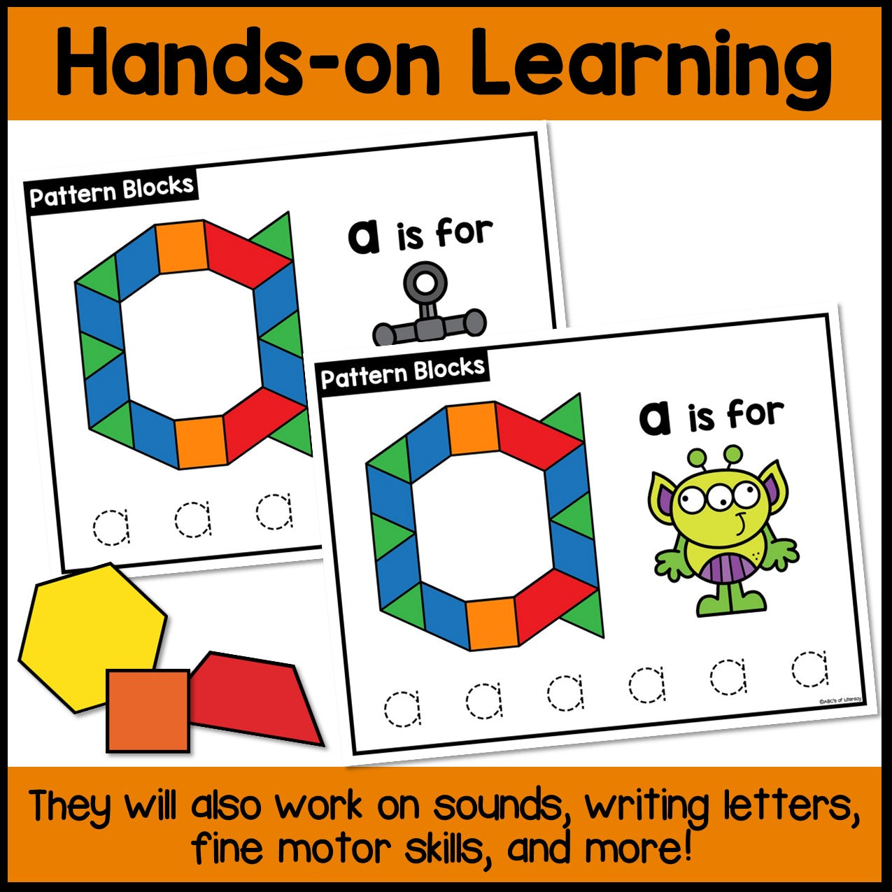 Pattern Block Letter Mats: Fine Motor Alphabet Activity – ABC's of Literacy
