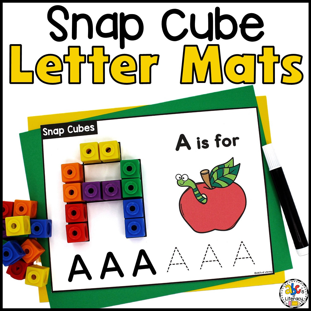 Snap Cube Letter Mats – ABC's of Literacy