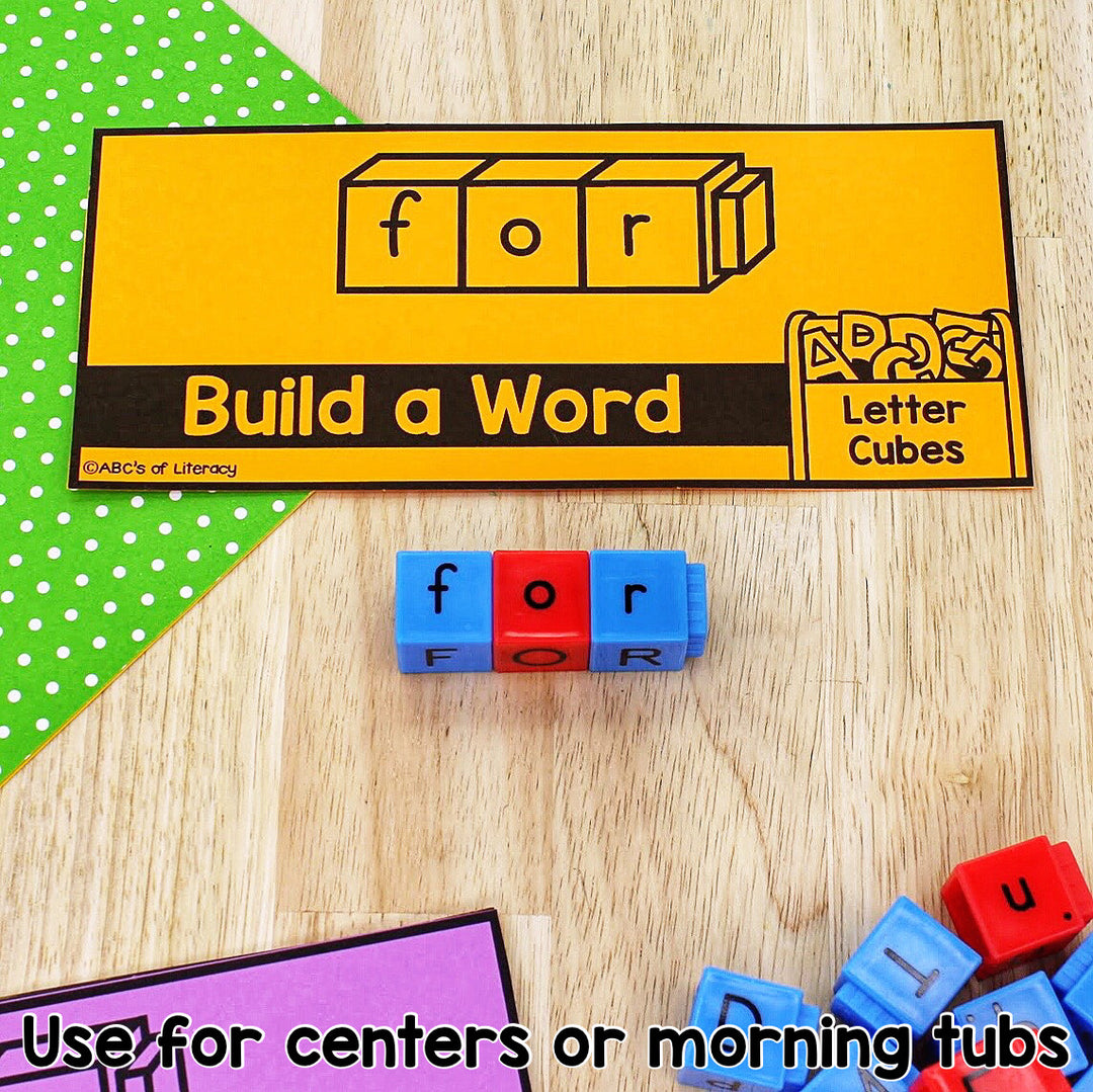 Letter Cube Sight Word Cards – ABC's of Literacy