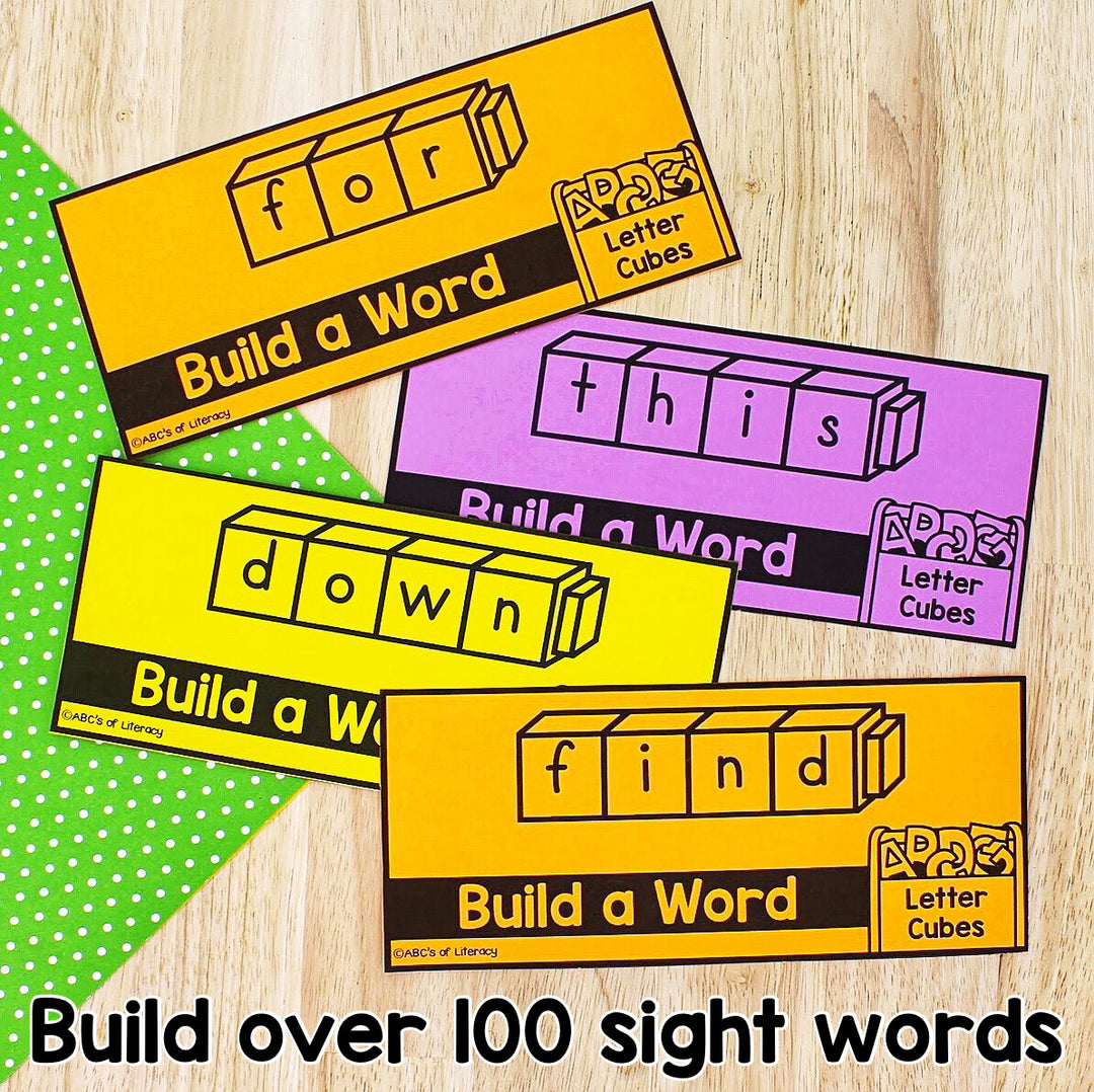 Letter Cube Sight Word Cards – ABC's of Literacy
