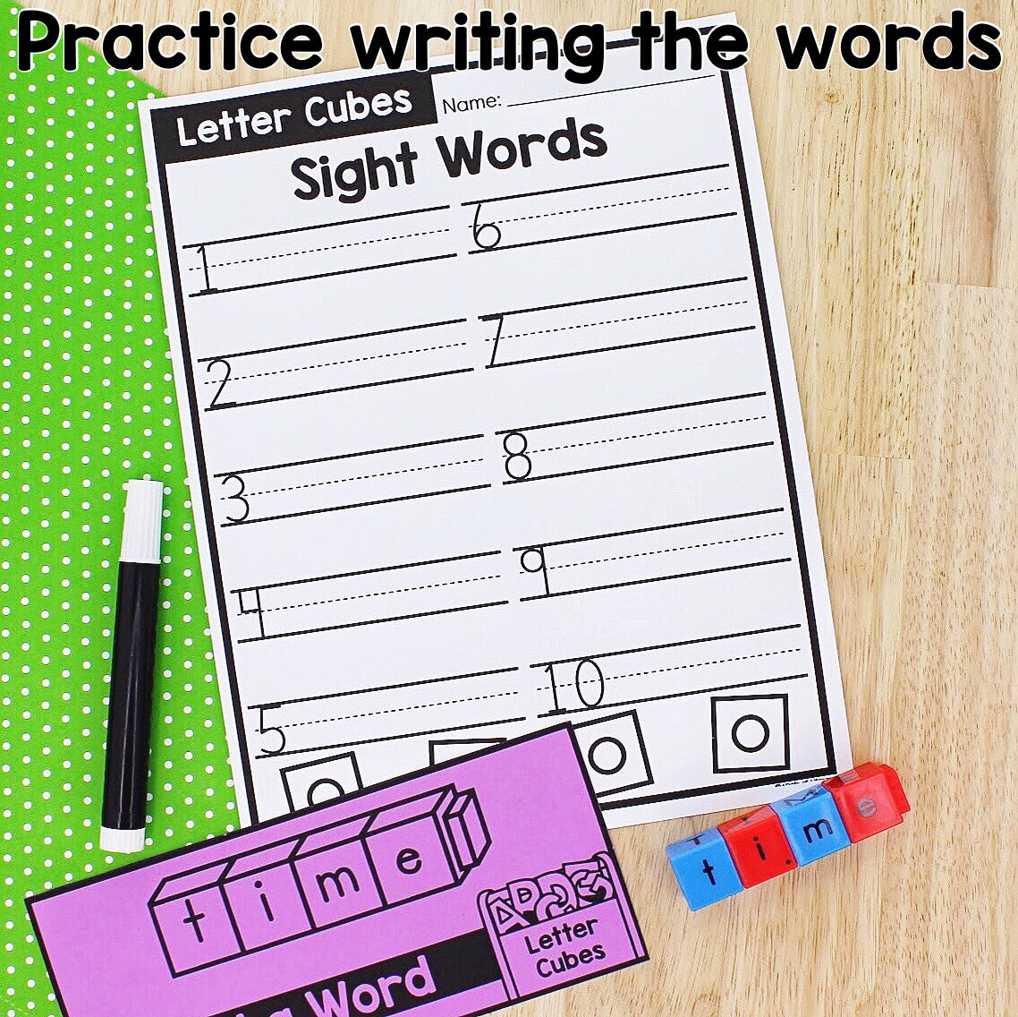 Letter Cube Sight Word Cards – ABC's of Literacy